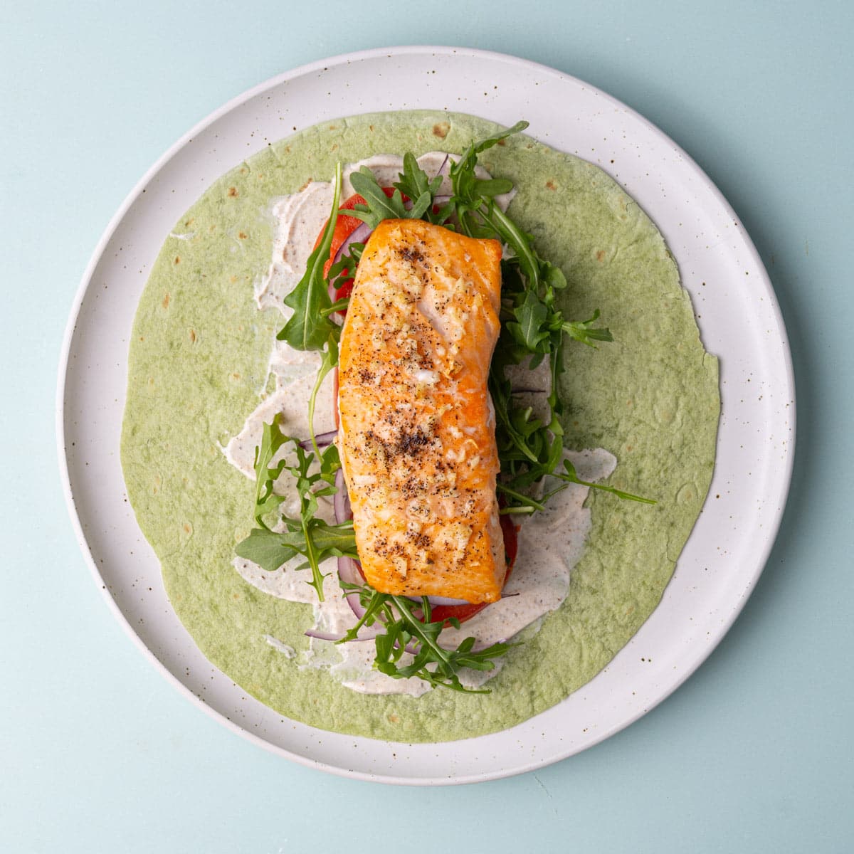 Roasted Salmon Wrap with Greek Yogurt Sauce — Marley's Menu