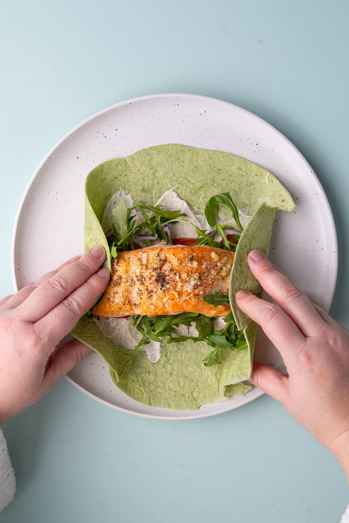 Roasted Salmon Wrap with Greek Yogurt Sauce — Marley's Menu