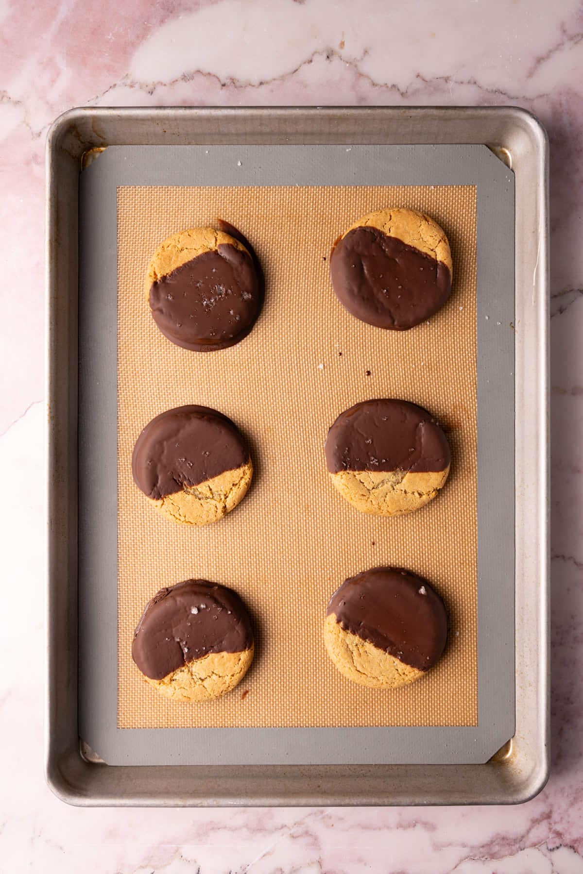 Chewy Brown Sugar Chocolate Dipped Cookies — Marley's Menu